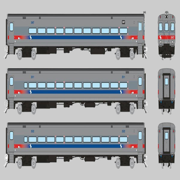 HO Comet Car: SEPTA - Rebuilt: Set #2 (Cab: 2407 Coaches: 2511 2522 ...