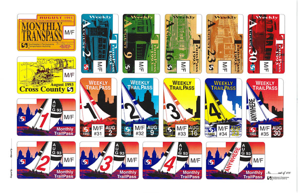Vintage Transpass/ Trailpass Design Sheet August "93" - The SEPTA Store