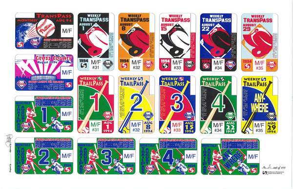 Vintage Transpass/ Trailpass Design Sheet August "94" - The SEPTA Store