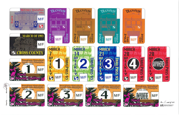 Vintage Transpass/ Trailpass Design Sheet March "93/94" - The SEPTA Store