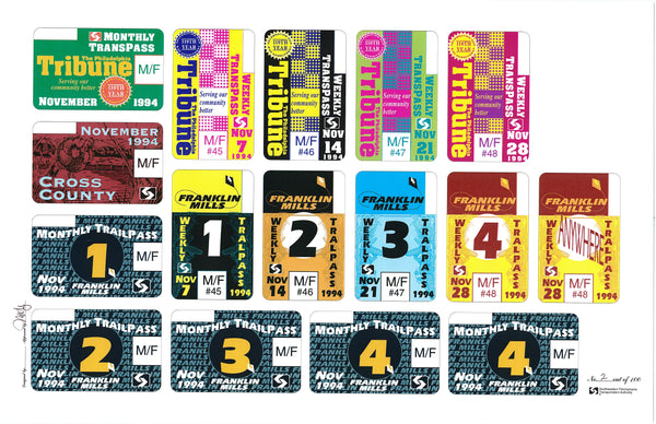 Vintage Transpass/ Trailpass Design Sheet November "94" - The SEPTA Store