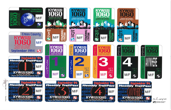 Vintage Transpass/ Trailpass Design Sheet September "94" - The SEPTA Store